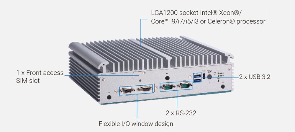 Fanless Embedded System with Intel Xeon, 10th Gen Intel Core - eBOX671A