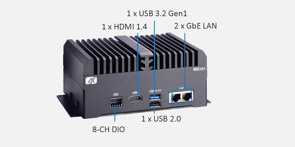 Fanless Edge AI Vision System with Hailo-8 - RSC101